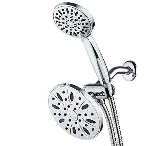 AquaDance Premium High Pressure 3-Way Rainfall Combo Combines The Best of Both Worlds-Enjoy Luxurious Rain Showerhead and 6-Setting Hand Held Shower Separately or Together, Chrome