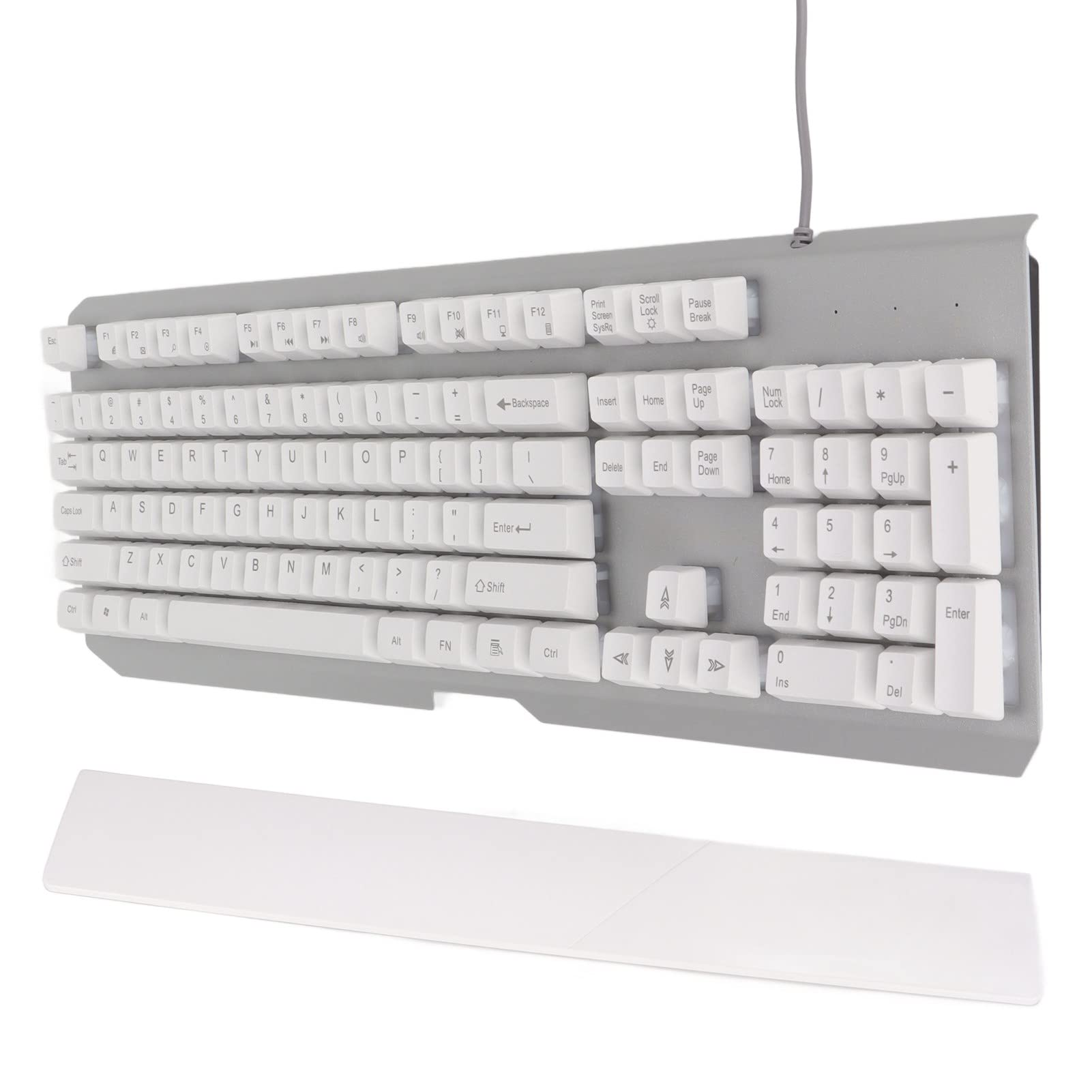 Acogedor Mechanical Gaming Keyboard, RGB Backlight USB Wired 104 Keys Mechanical Feeling Keyboard with Wrist Rest for Home Office Gaming(GK60 Keyway White)