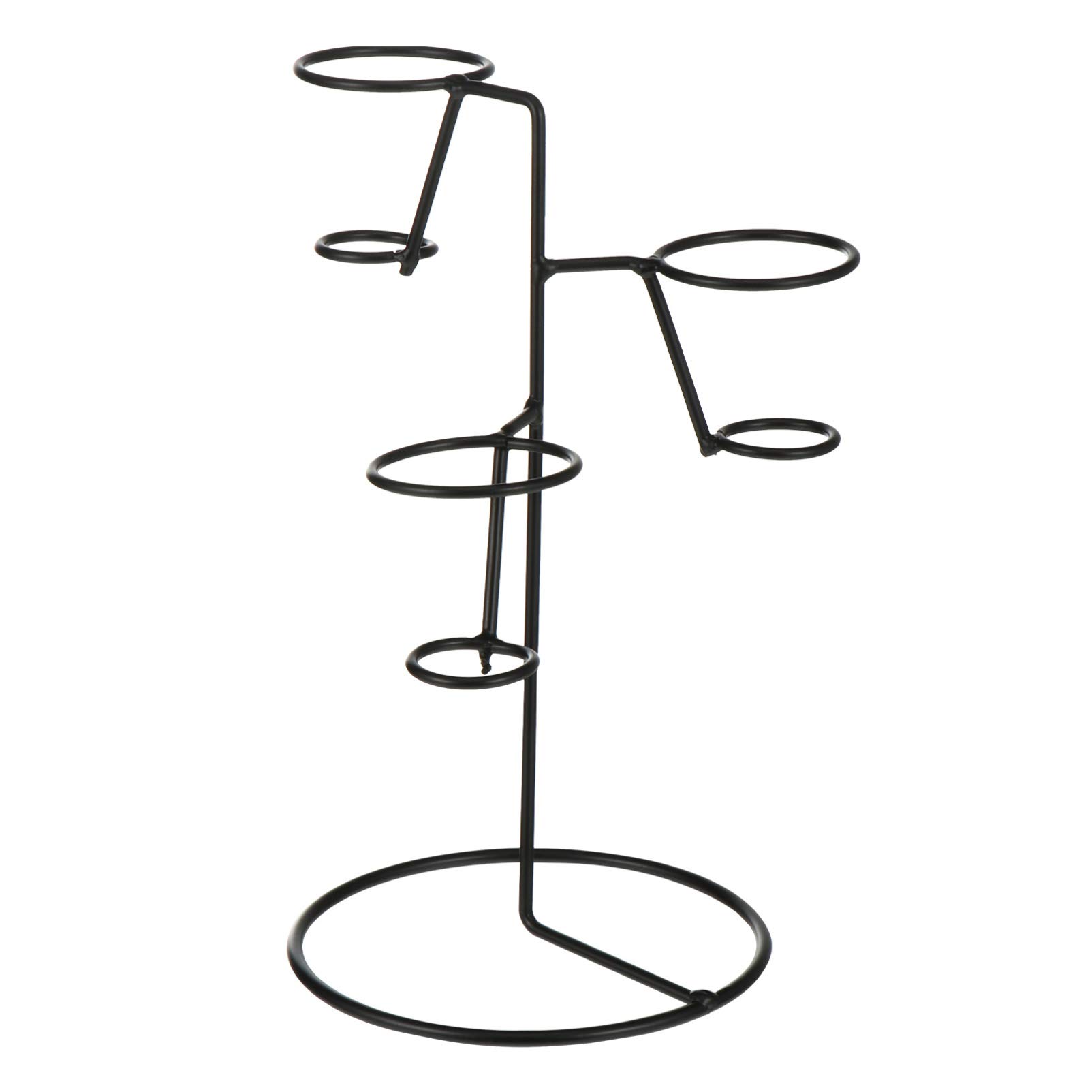 ABOOFAN Iron Ice Cream Cone Holder Stand with Base 3 Holes Sushi Hand Roll Stand Holder Cupcake Stand Baking Rack (Black)