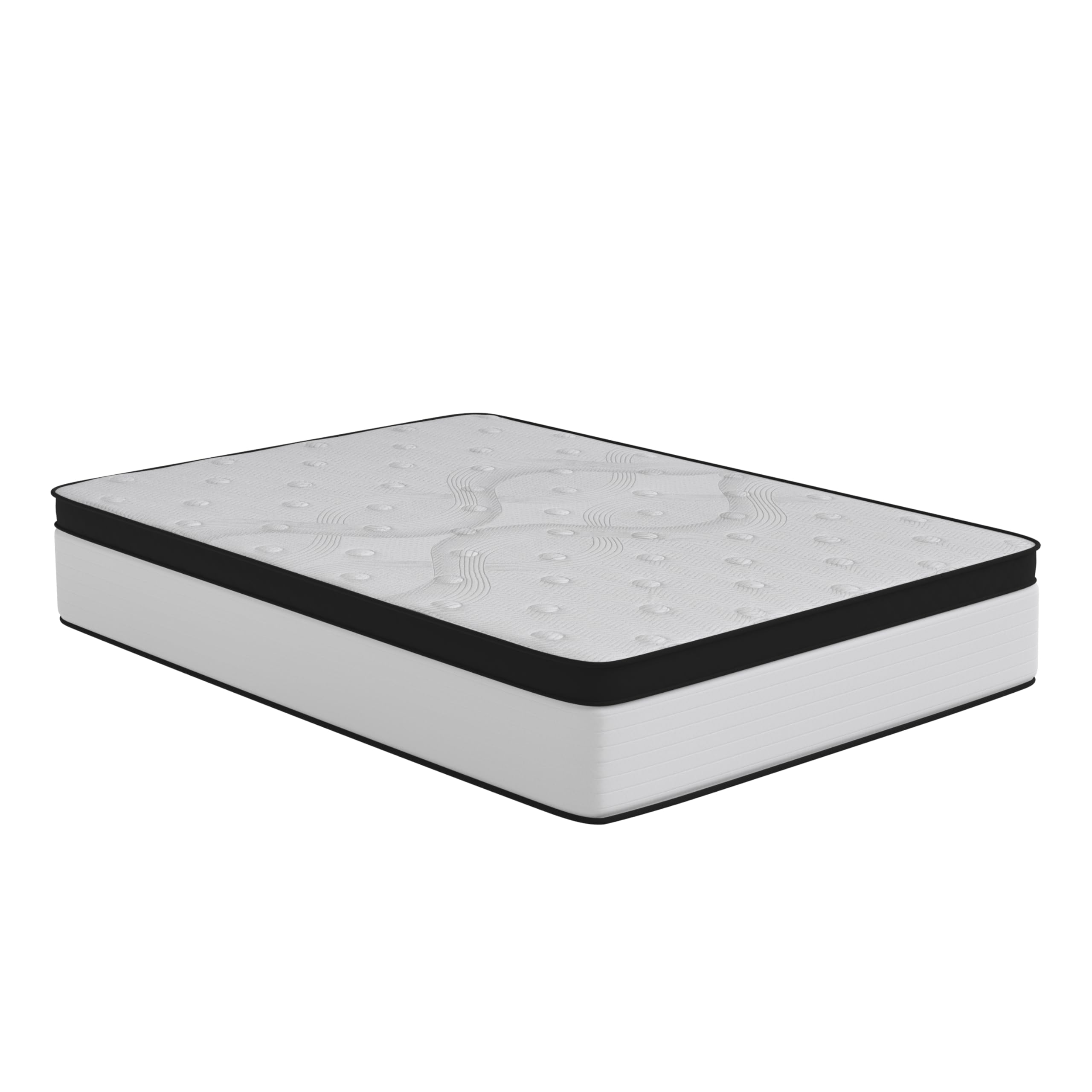 Flash Furniture Capri Comfortable Sleep 12" Hybrid Pocket Spring and Foam Mattress in a Box, Extra Firm Foam Pocket Spring Hybrid Mattress, Full
