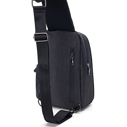 Alpine Swiss Sling Bag Crossbody Backpack Chest Pack Casual Day Bag Shoulder Bag Black