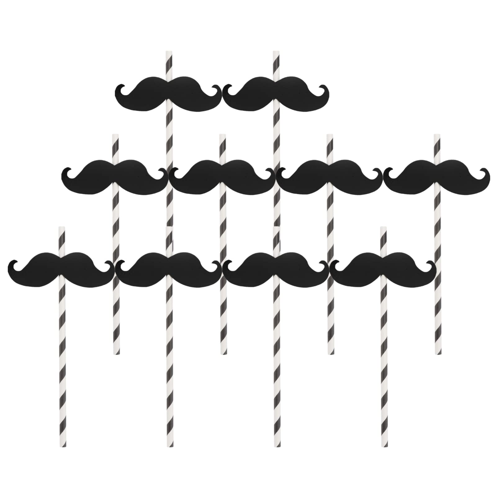 ABOOFAN Wedding Decor 40 Pcs Mustache Party Moustache Paper Straw Little Man Straw Decor Christmas Paper Straws Straws Striped Paper Coffee Decor