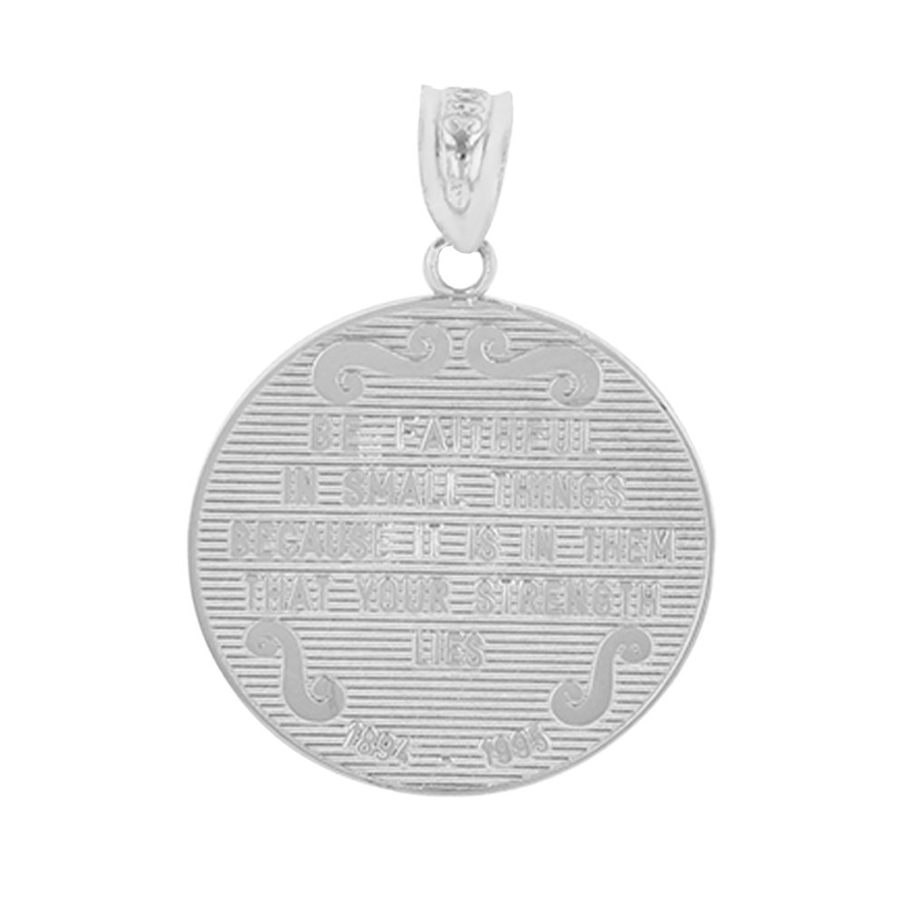 925 Sterling Silver Mother Teresa Of Calcutta Religious Medal Charm Pendant