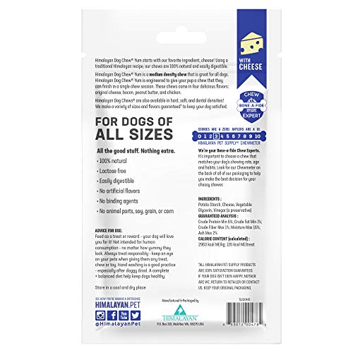 Himalayan Dog Chew Yak Cheese Dog Chews, 100% Natural, Long Lasting, Gluten Free, Healthy & Safe Dog Treats, Lactose & Grain Free, Protein Rich, Medium, 4.5 oz