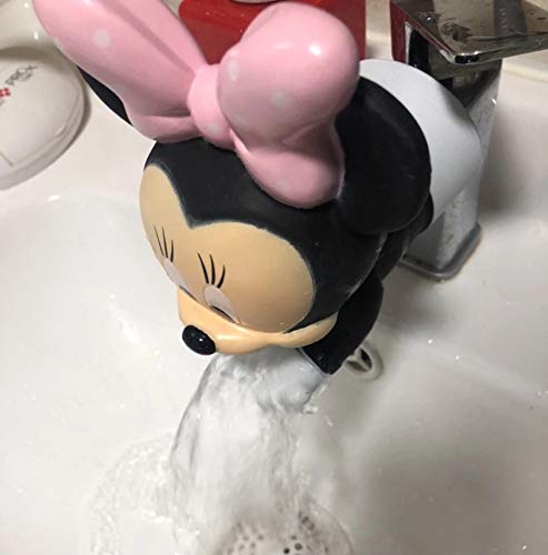 PVC Soft Rubber Splash-Proof Extender for Sink Faucets Fun and Safe Hand-Washing for Baby and Kids,Pink Minnie