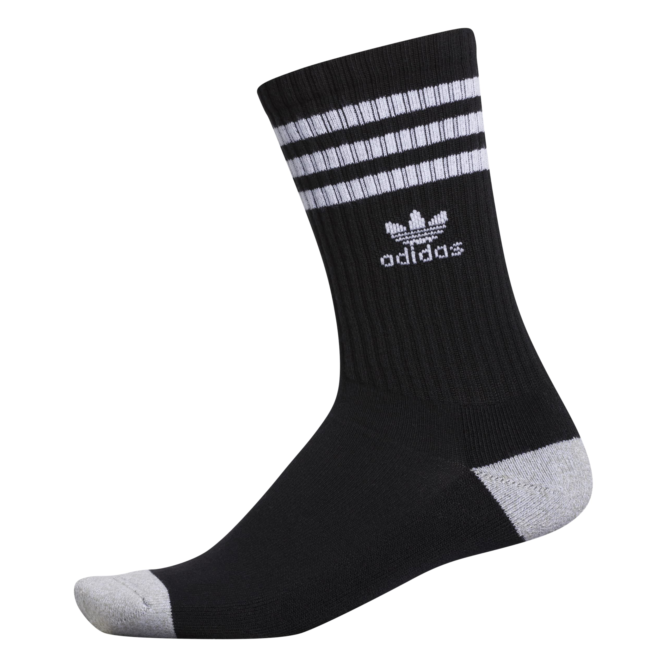 adidas Originals Unisex Roller (1-pair) Crew Sock, White/Green/Aluminum 2, Large US