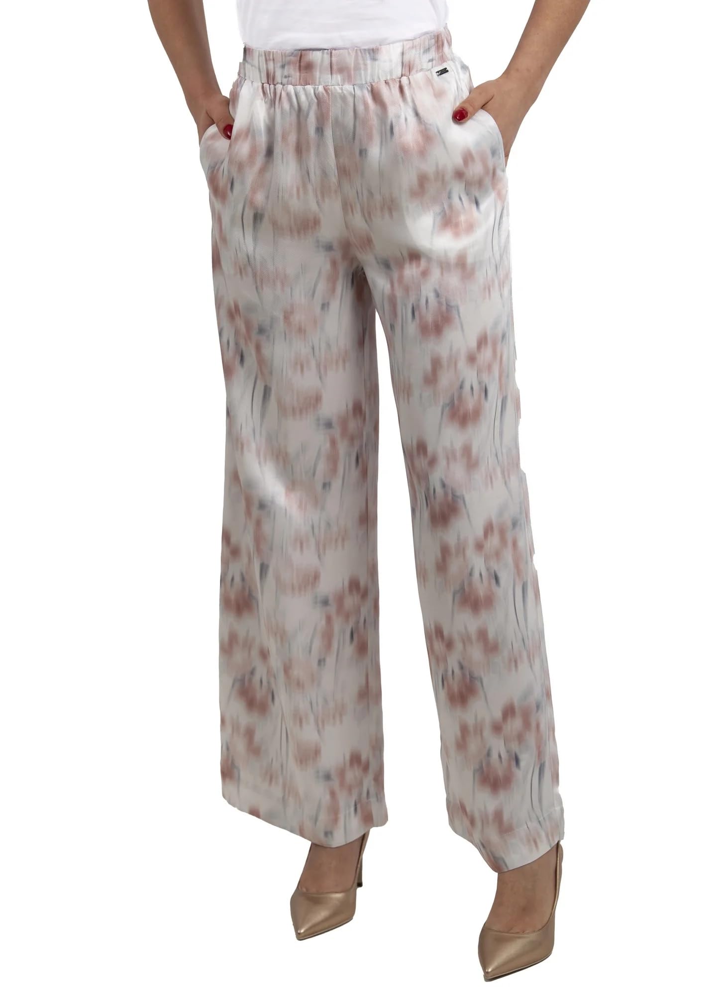 A|X ARMANI EXCHANGE Women's Print Pants, Opt. White Secret Garden, 14
