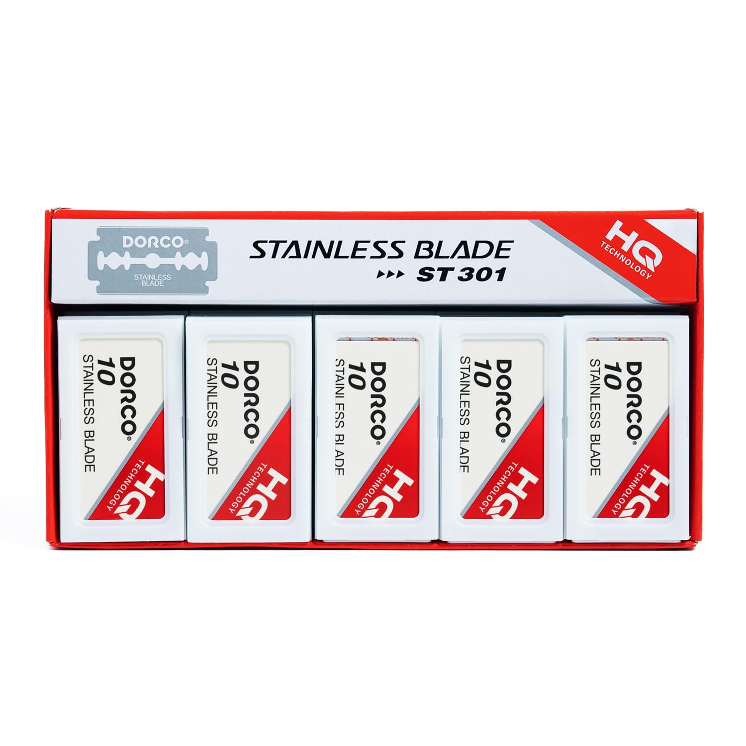 Dorco ST301 Platinum Extra Double Edge Razor Blades | 100 Blades per Pack (10 Packs) | Premium Quality, Smooth Shave, Long-Lasting Sharpness