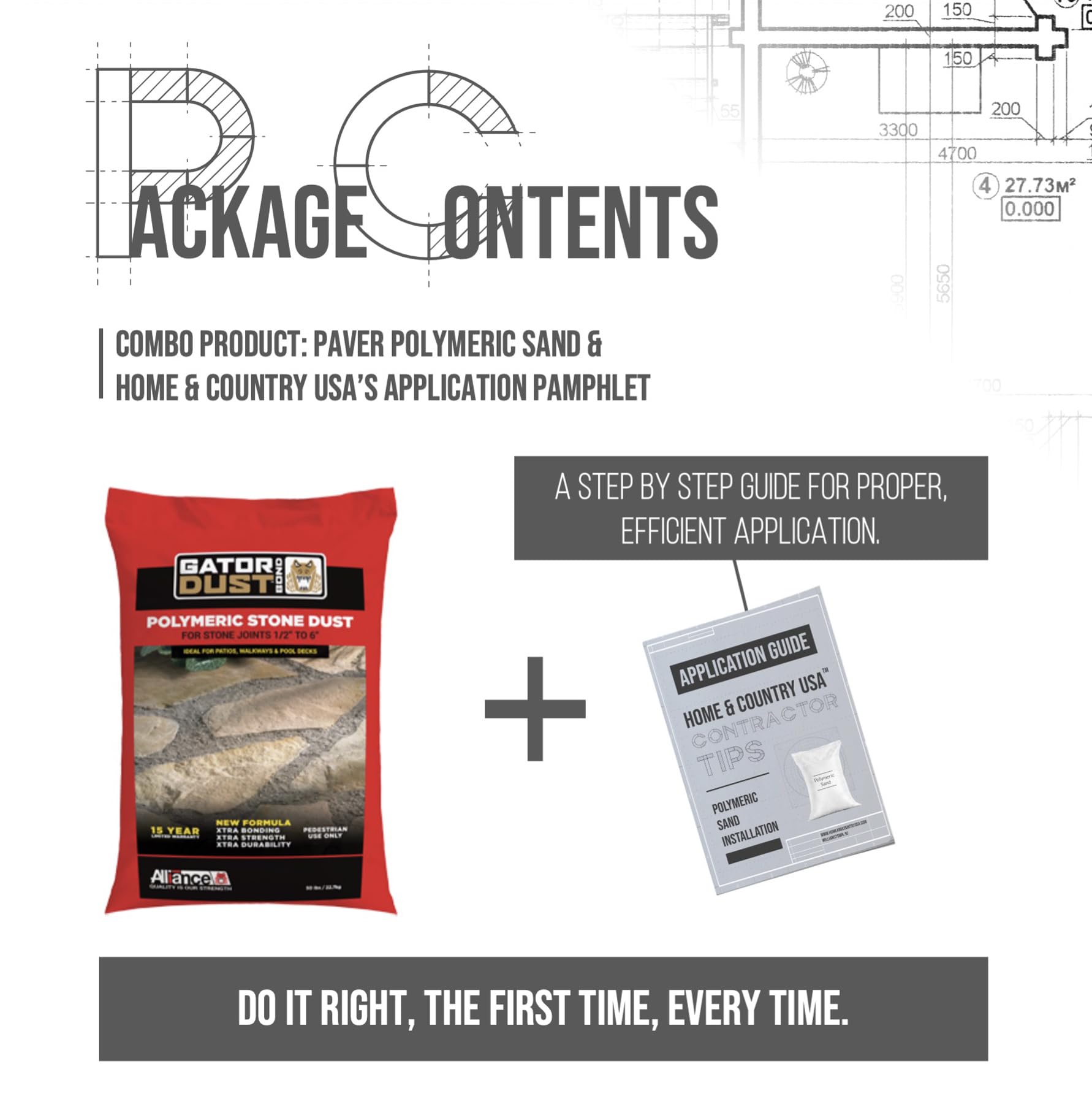 Alliance Gator Polymeric Stone Dust Bond (Grey). for Joints up to 6 Inches. with Home and Country USA Professional Contractor Tip