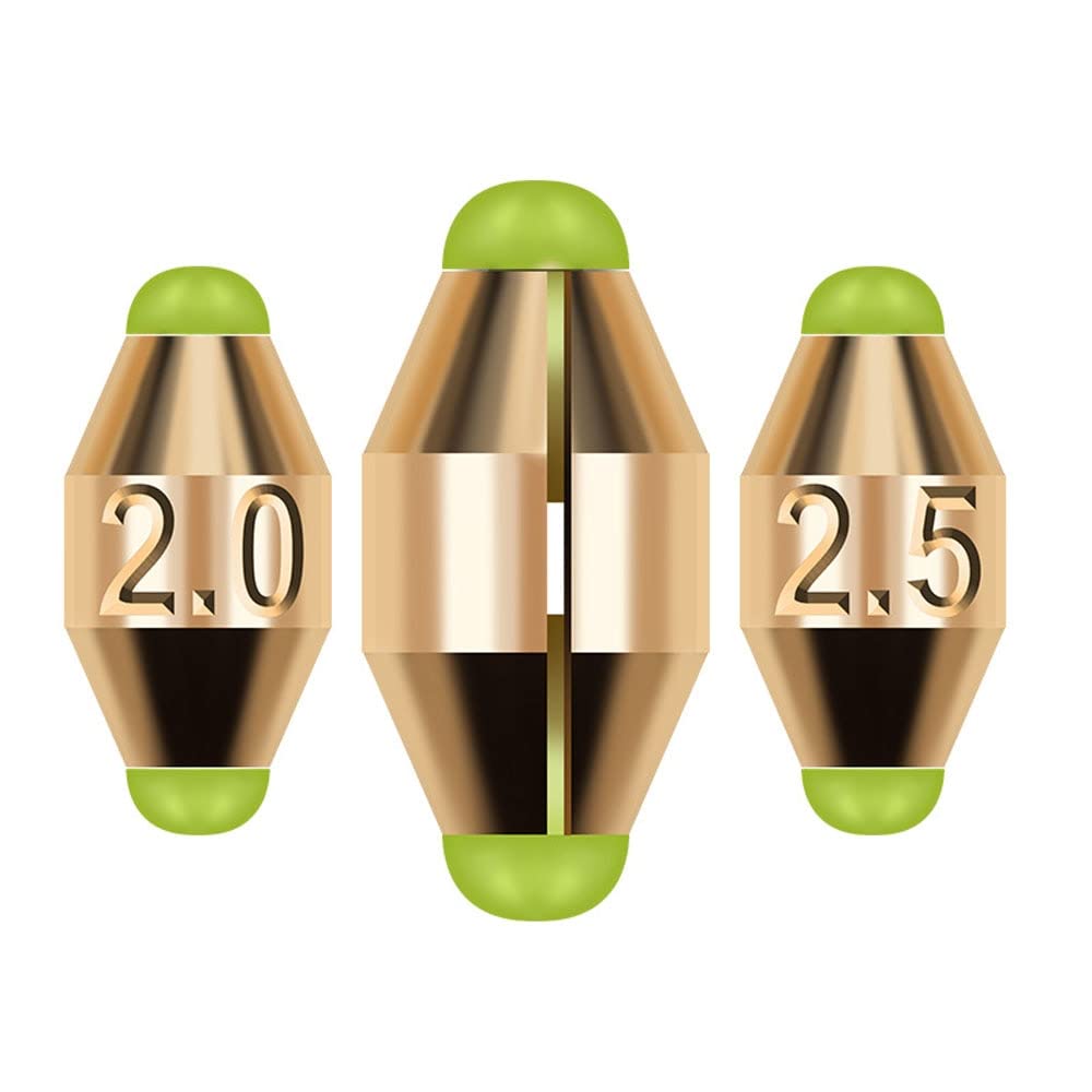 50 Pack Quick Drop Underwater Copper Fishing Sinks 1.8g 3.5g 5g 7g 10g Counterweight Oval Brass Split Rig Accessory Tool (Color : Size 3.0)