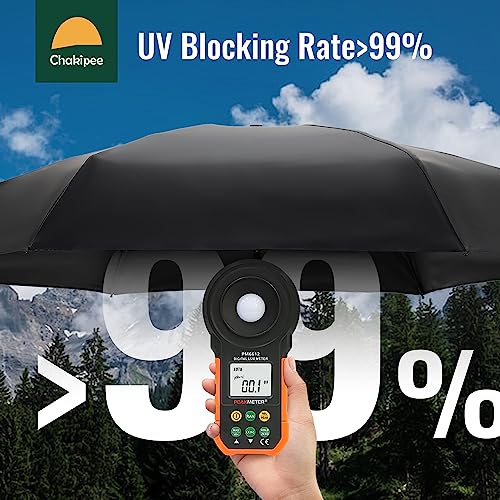 Chakipee Small Mini Sun Umbrella Light Compact Design Perfect for Travel Pocket Lightweight Portable UV Umbrella for Sun Protection, Sun&Rain Folding Umbrella