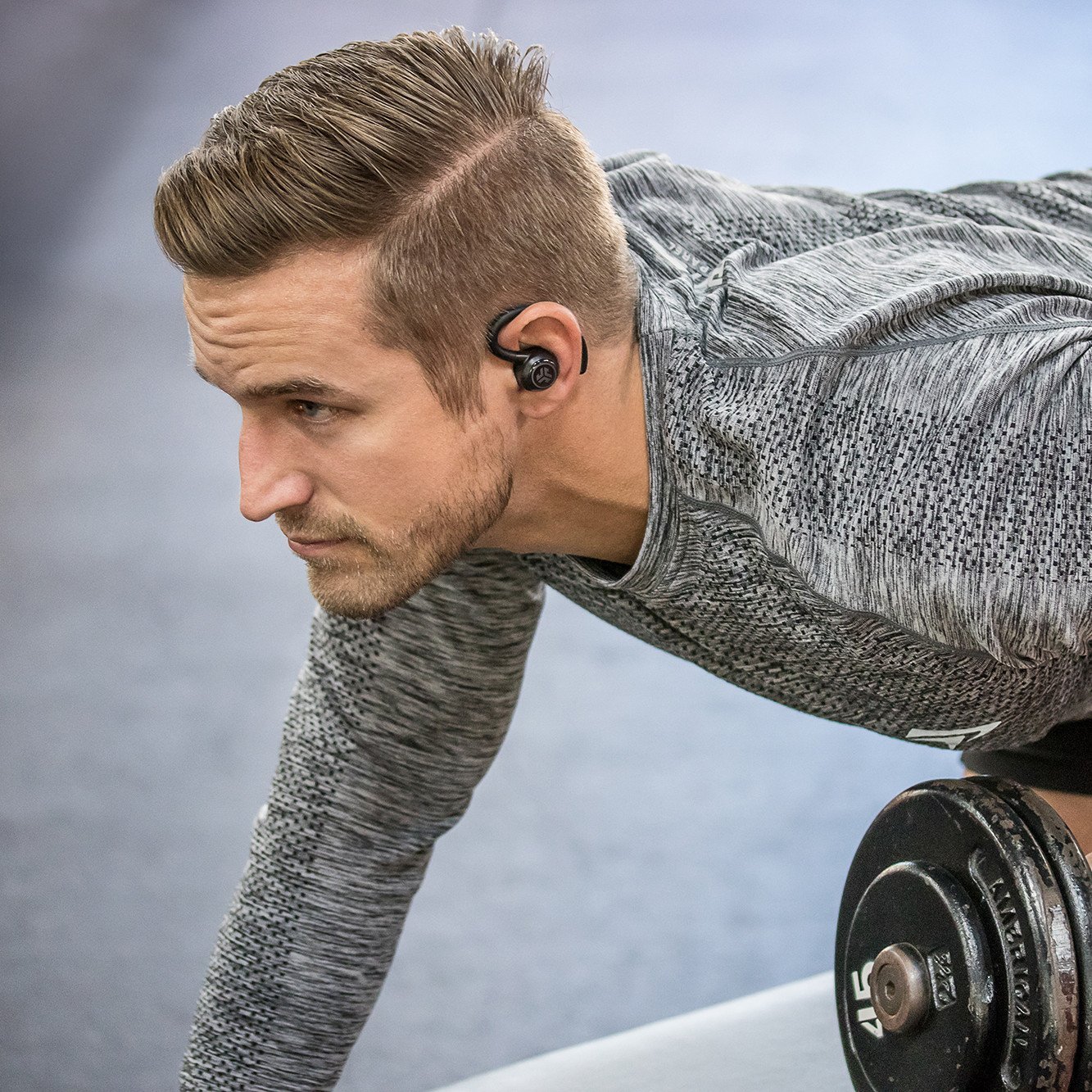 JLab Audio Epic Air True Wireless Bluetooth 4.1 Sport Earbuds | with Mic & Charging Case | Noise Isolation | 36 Hours Playtime | IP55 Sweat Resistant | Black