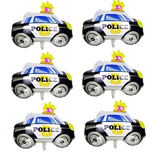 6PCS Police Car Foil Balloon Suitable for Police Themed Party Supplies Decoration Wedding Birthday Party Decoration Supplies.(29 Inch )