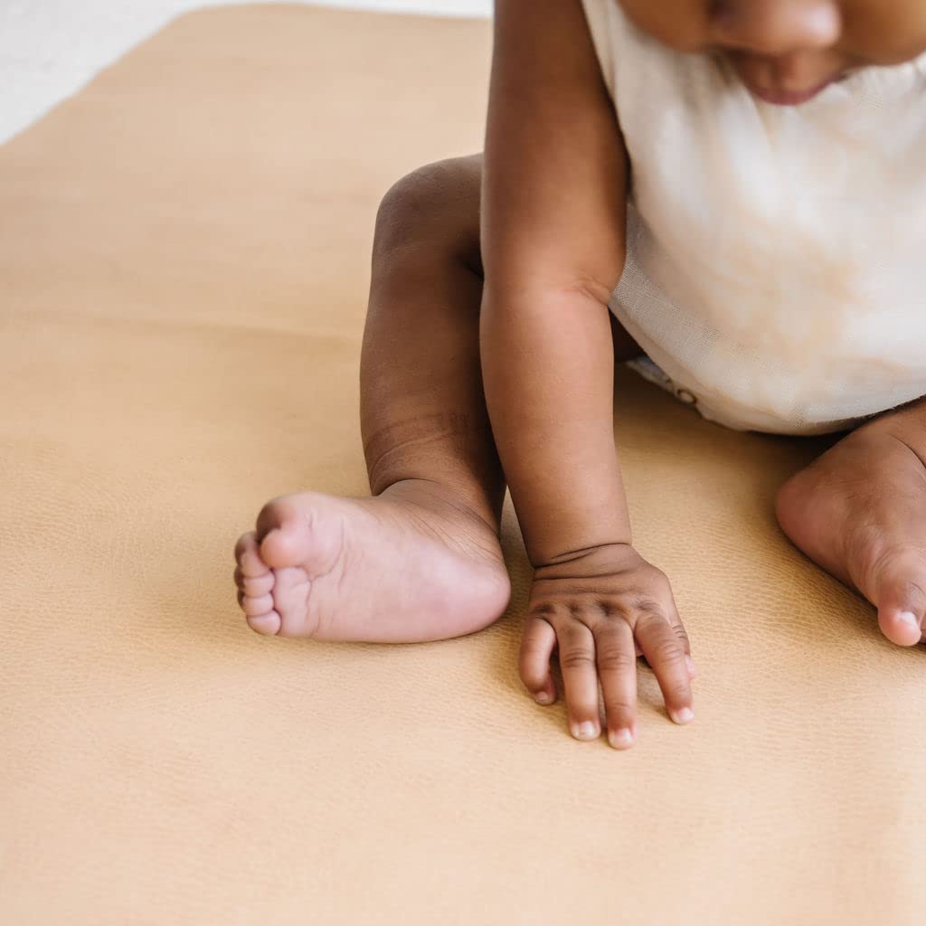 Vegan Leather Splat Mat for Under High Chair/Arts/Crafts, 38” X 38” Wipeable Spill Mat, Water Resistant Floor Mat, Portable Play Mat - Premium Quality
