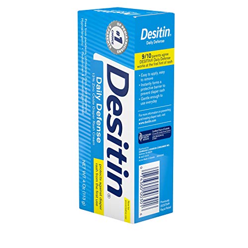 Desitin Daily Defense Baby Diaper Rash Cream with Zinc Oxide to Treat, Relieve & Prevent diaper rash, 4 oz