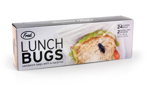 Fred & Friends LUNCH BUGS Zipper Sandwich Bags, 24 Count, Clear (LBUG)