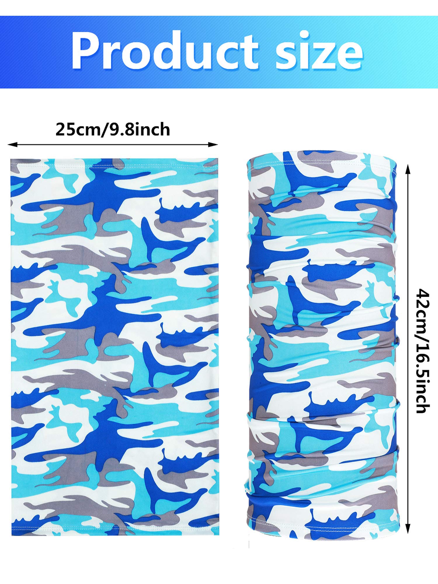 8 Pieces Neck Gaiter Mask Windproof Scarf UV Protection Balaclava Bandanas Breathable Outdoor for Men Women
