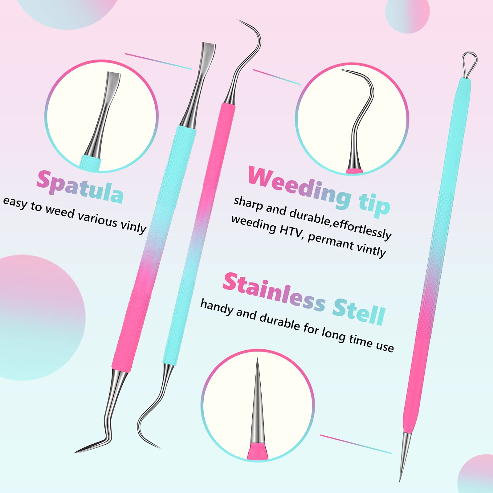 8 Pieces Weeding Silhouette Tools Kit, Craft Vinyl Weeding Tools Lettering Vinyl Tool Kit Stainless Steel Silhouette Accessories Craft Knife Ruler Vinyl Scraper for Vinyl Crafts DIY Paper Cameo