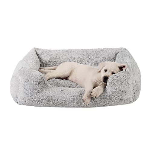 Best Friends by Sheri Soothe & Snooze Lounge Lux Memory Foam Rectangular Dog Bed, Washable, Grey, Medium 30" x 20"