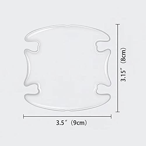 Alvhnt 4PCS Car Door Cup Handle Sticker, Anti-Scratches Car Door Handle Protective Film, Car Door Handle Cup Protector (Clear)