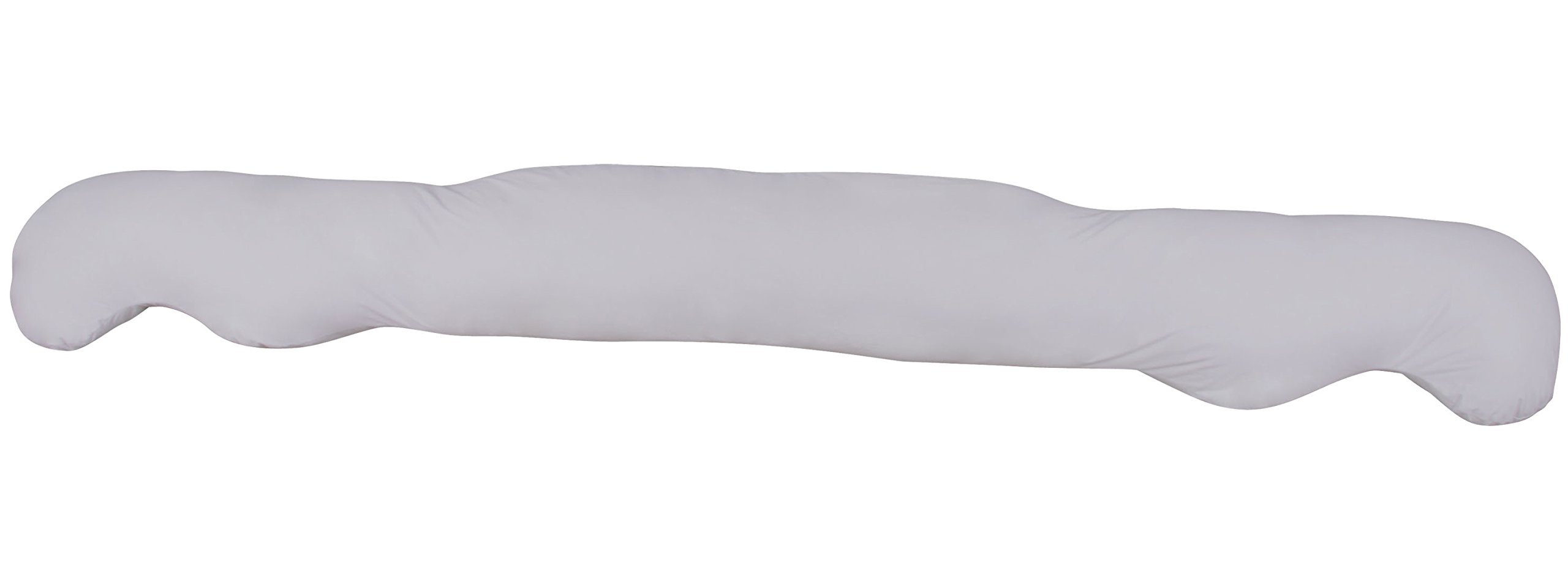 Leachco Back 'N Belly Bliss Pregnancy/Maternity Body Pillow with 100% Sateen Cotton, 300 Thread Count Zippered Cover in Peaceful Gray, 1 Count (Pack of 1)