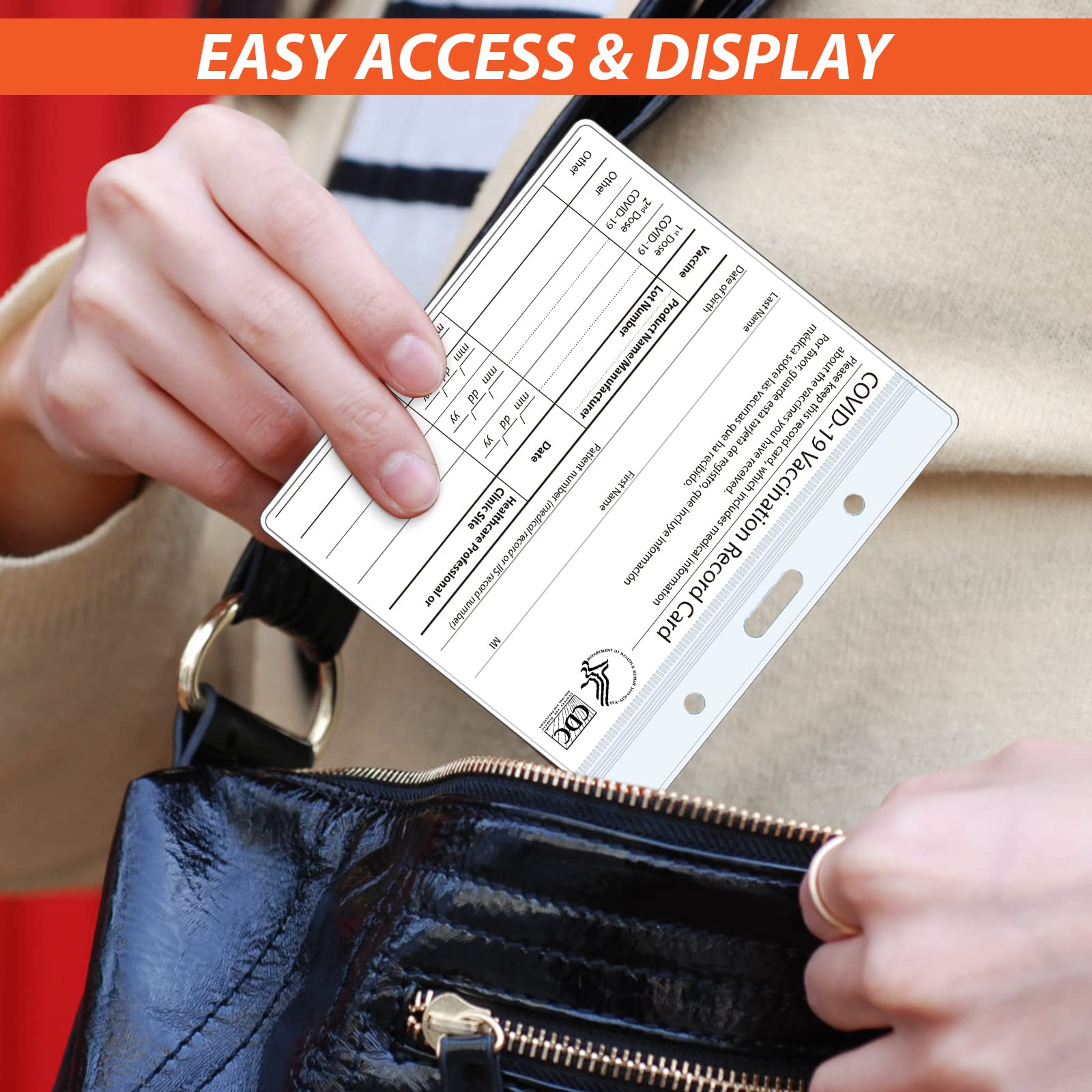 5 Pack Vaccine Card Holder - Travel Accessories, Covid CDC Vaccination Card Protector 4x3 in, Business Travel Essentials