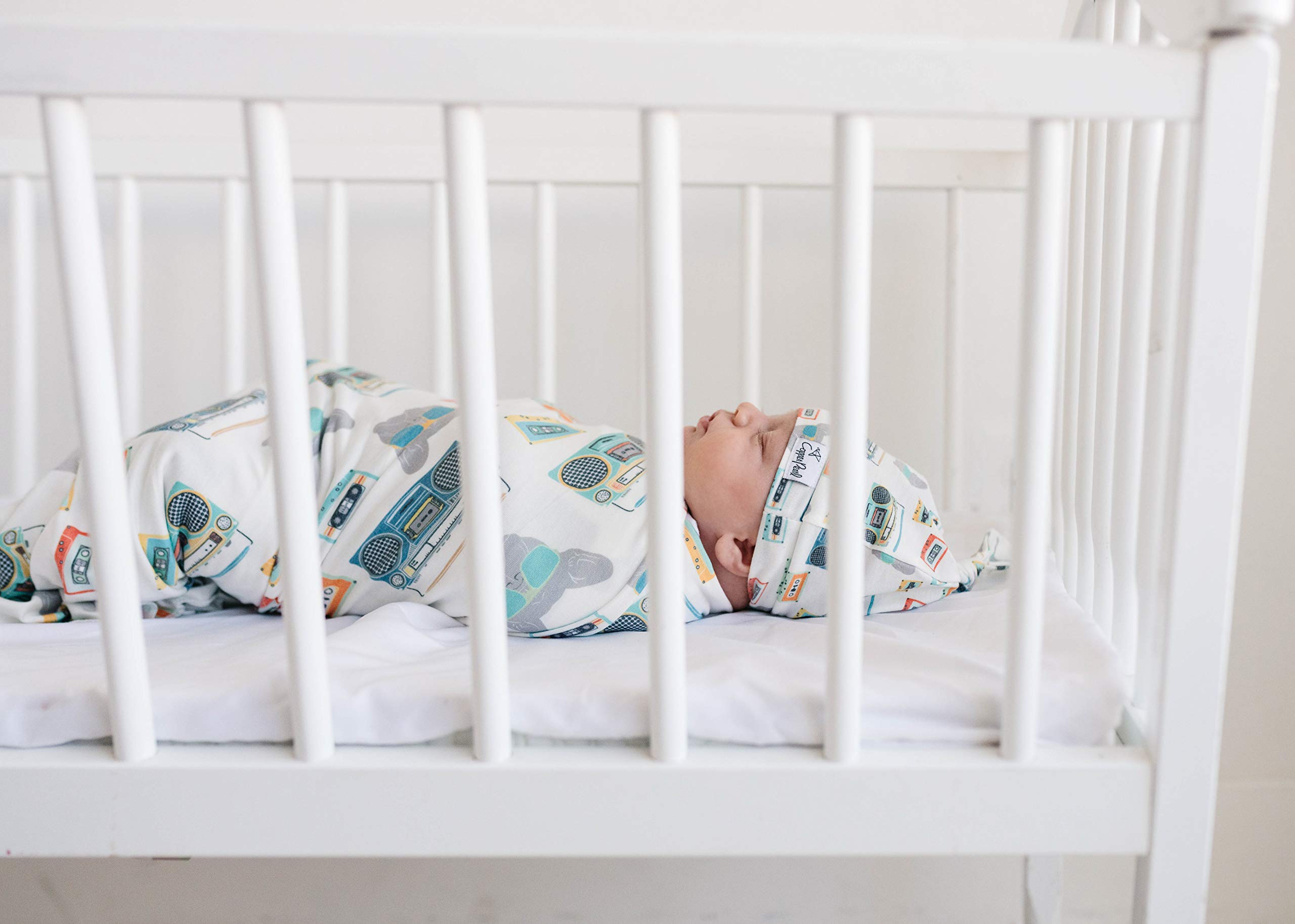 Large Premium Knit Baby Swaddle Receiving Blanket "Bruno" by Copper Pearl