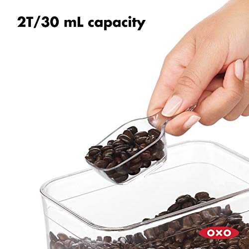 OXO Good Grips POP Container β Airtight 1.7 Qt for Coffee and More Food Storage, Rectangle, Clear & Good Grips POP Container Coffee Scoop, Clear