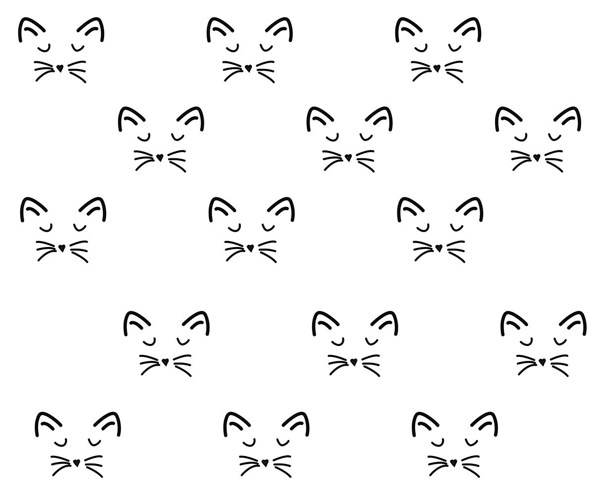 JUEKUI Set of 36 Cat Pattern Wall Decal Cat Lover Gift Nursery Decor Girls Room Decor Animal Art Vinyl Wall Sticker WS44 (Black)
