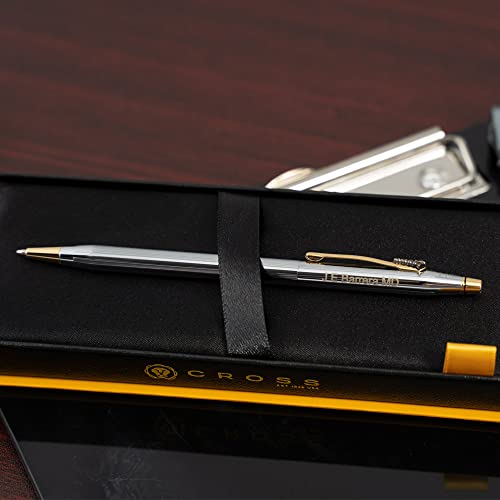 Engraved Cross Pen | Personalized With Medical Doctors Caduceus Emblem And Name. Gift Pen - AT Cross Classic Century Medalist Ballpoint. Custom Engraving Included.