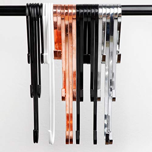 TOPBATHY 6pcs S Shaped Hook Heavy Duty S Hooks Rack Hangers Hanging Hangers Hooks for Bedroom, Supermarket,Bathroom, Kitchen and Office: Pan, Pot, Coat, Bag,Towels, Plants(10cm Rose Gold)