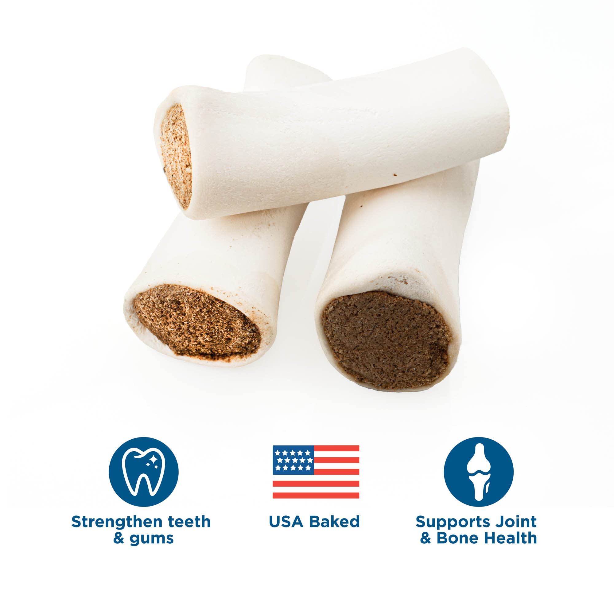 Best Bully Sticks 5-6" Variety Pack Filled Dog Bones 3 Pack Shin Bones for Dogs, Easily digestible, Long Lasting & Refillable Stuffed Dog Bones