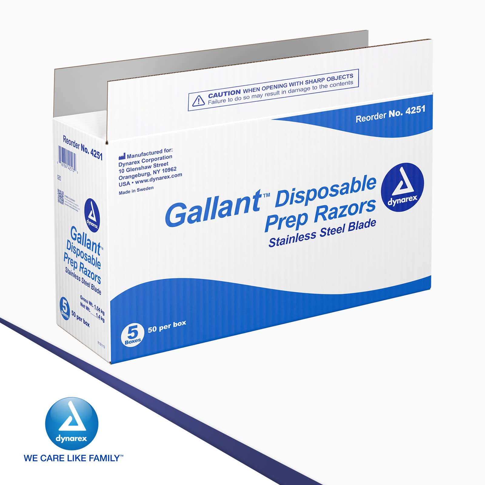 Dynarex 4251 Gallant Disposable Prep Razor, Pack of 250