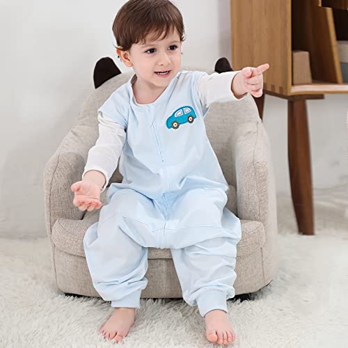 HOMEAL Toddler Sleeping Bag with Legs,Wearable Blanket ,Weighted Sleep Sack Baby 6months-5T, S-XL (Blue, 2T-3T)