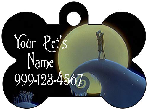 Jack and Sally Pet Id Dog Tag Personalized w/ Name & Number
