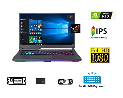 ASUS 2022 New ROG Strix Premium Gaming Laptop: 17.3" FHD 144Hz IPS Display, AMD Gaming 8-Core Ryzen 9-5900HX, 64GB RAM, 2TB SSD, 4GB GeForce RTX 3050Ti, WiFi-6, Backlit-KYB, USB-C, Win10H, TF