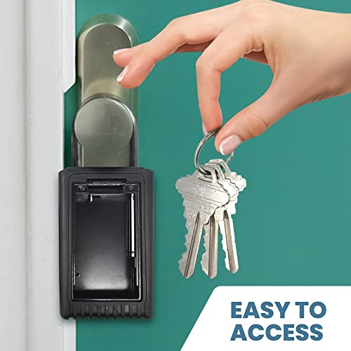 Key Lock Box LB-003 - Hide a Key Outside for Your House - Realtor, Spare Key, Contractor, Rental, Key Storage - Lockbox Combination Shackle Fence Mount, Door Knob Mount (1 Pack) (1)