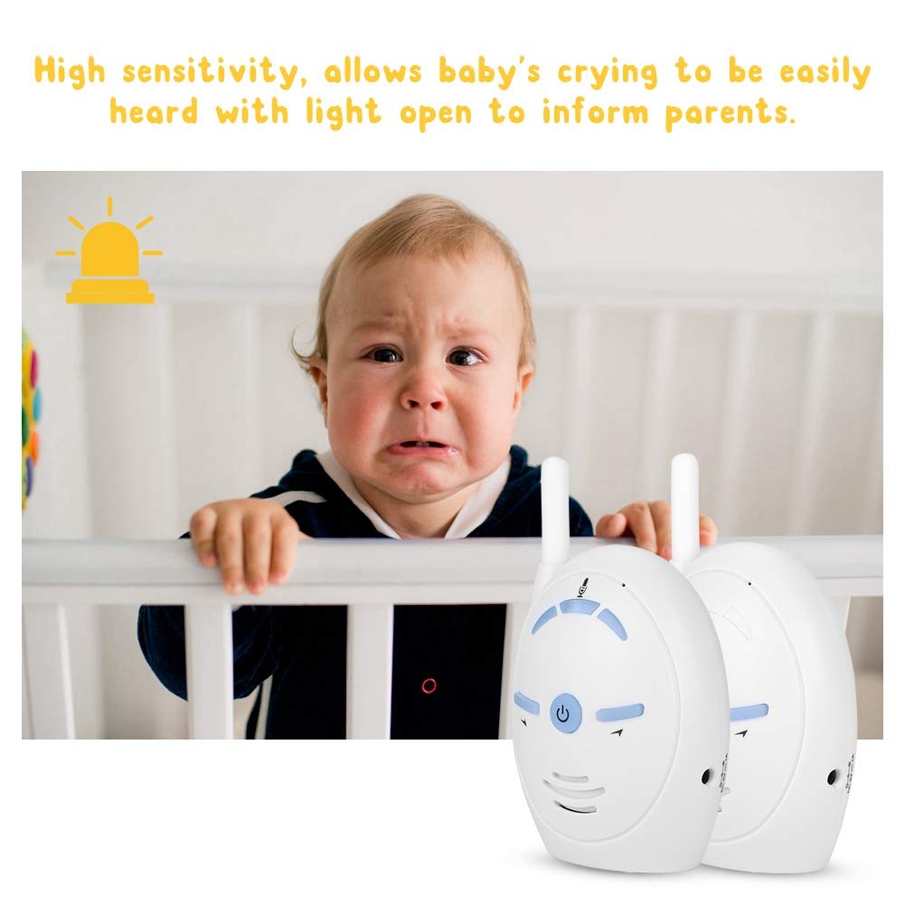 Dioche Audio Baby Monitor, Digital Audio Baby Monitor Nanny Intercom Electronic Alarm Two-Way and Talk Back Intercom (US)