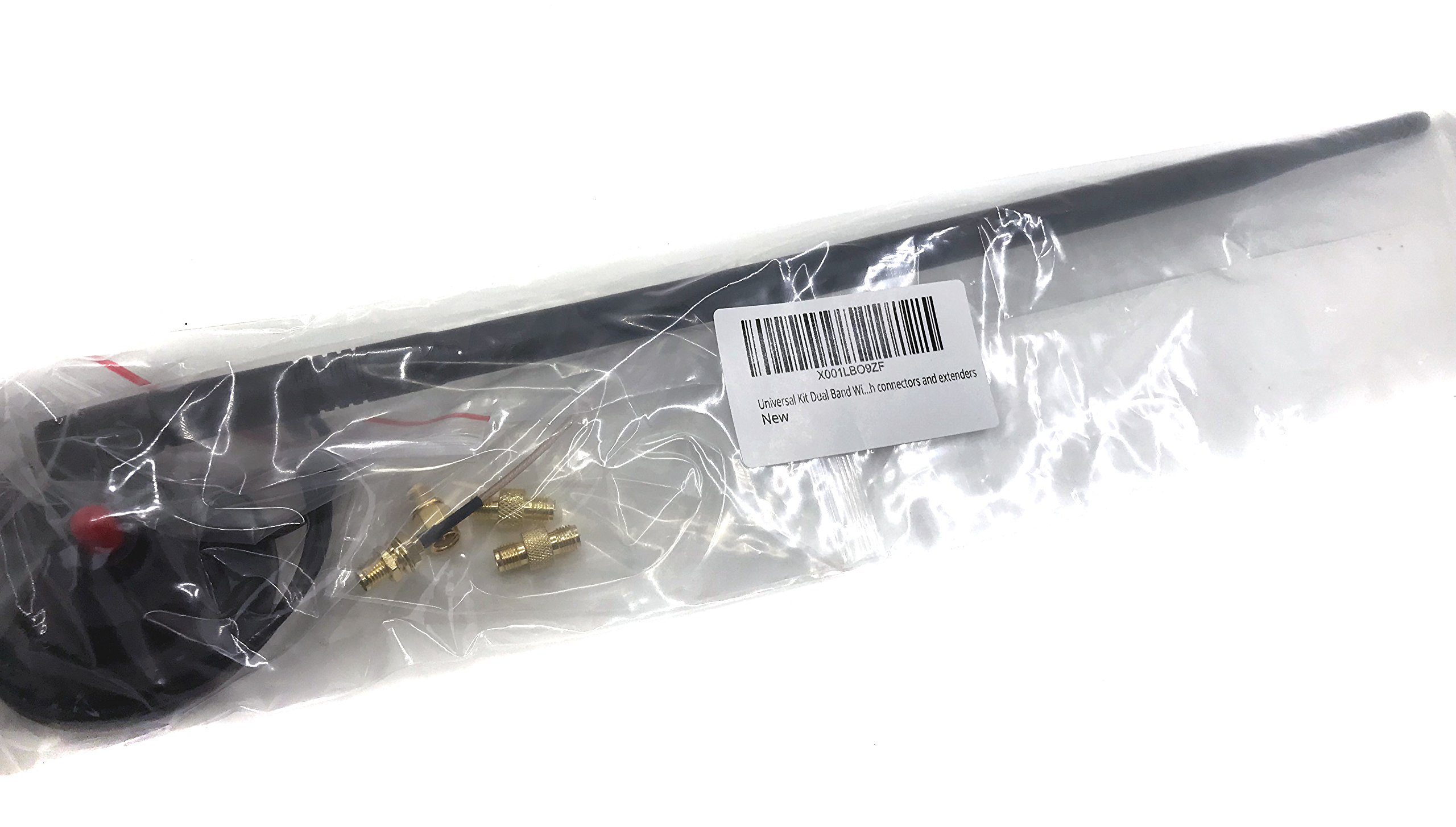 Universal Kit Dual Band Wi-Fi 9dbi Extension Long Range Omni Directional 2.4/5Ghz Antenna RP-SMA Male Connector on Magnet Base with Connectors and Extenders