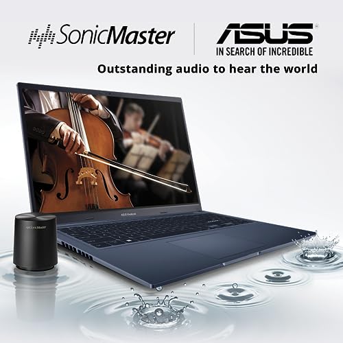 ASUS 2022 VivoBook 15 15.6" FHD Laptop, Intel Core i5-1240P, 16GB RAM, 512GB PCIe SSD, Intel Iris Xe Graphics, Backlit Keyboard, Fingerprint Reader, Wi-Fi 6, Win 11, Blue, 32GB Snowbell USB Card