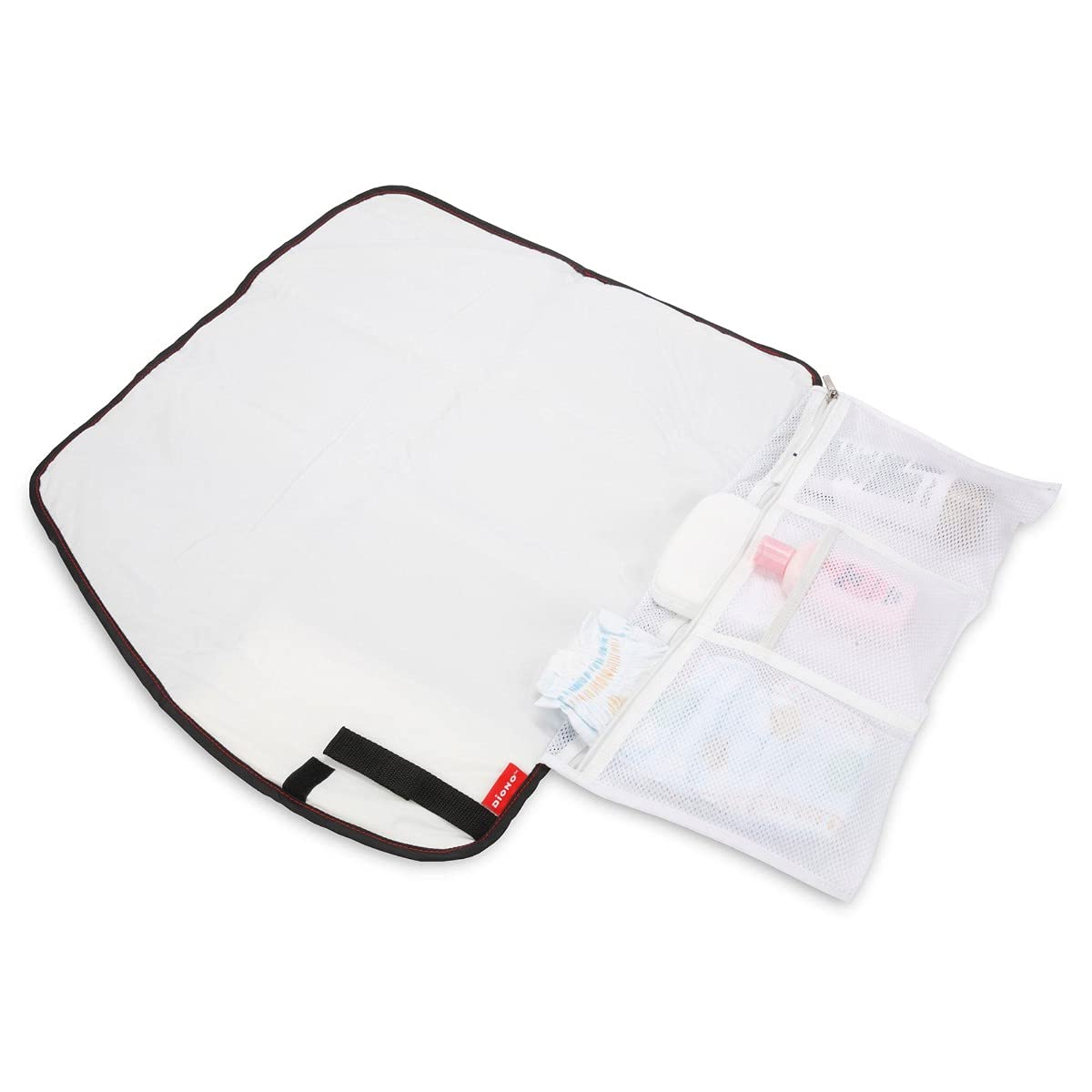 Diono Change 'n Go Baby Diaper Changing Mat, Portable, Lightweight Travel Diaper Station Kit With Waterproof Cushioned Pad, Black