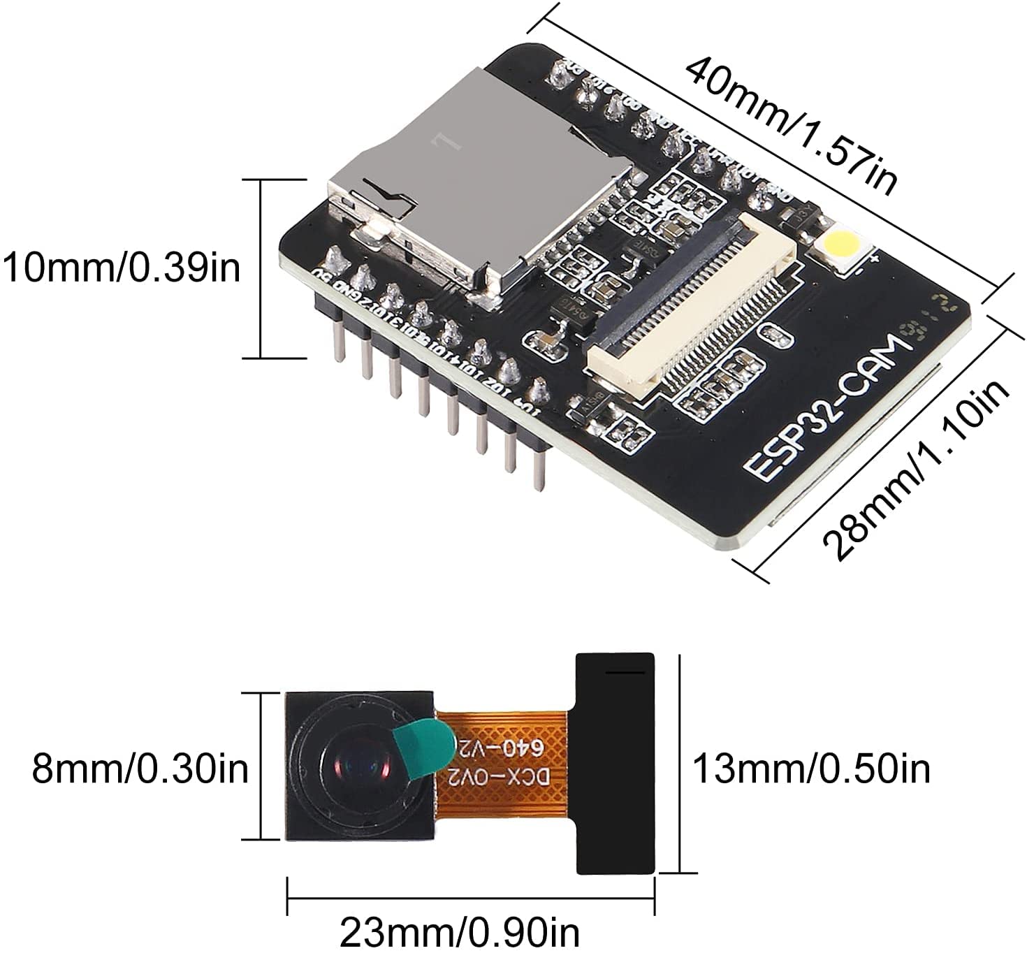 5 Pack ESP32-CAM Development Board, WiFi Bluetooth Module Development Board with OV2640 Camera Module for Arduino EU030 (5PCS)