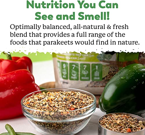 Dr. Harvey's Our Best Parakeet Food, Wholesome Seeds, Nuts, Fruits, and Vegetables Bird Feed for Budgies and Parakeets