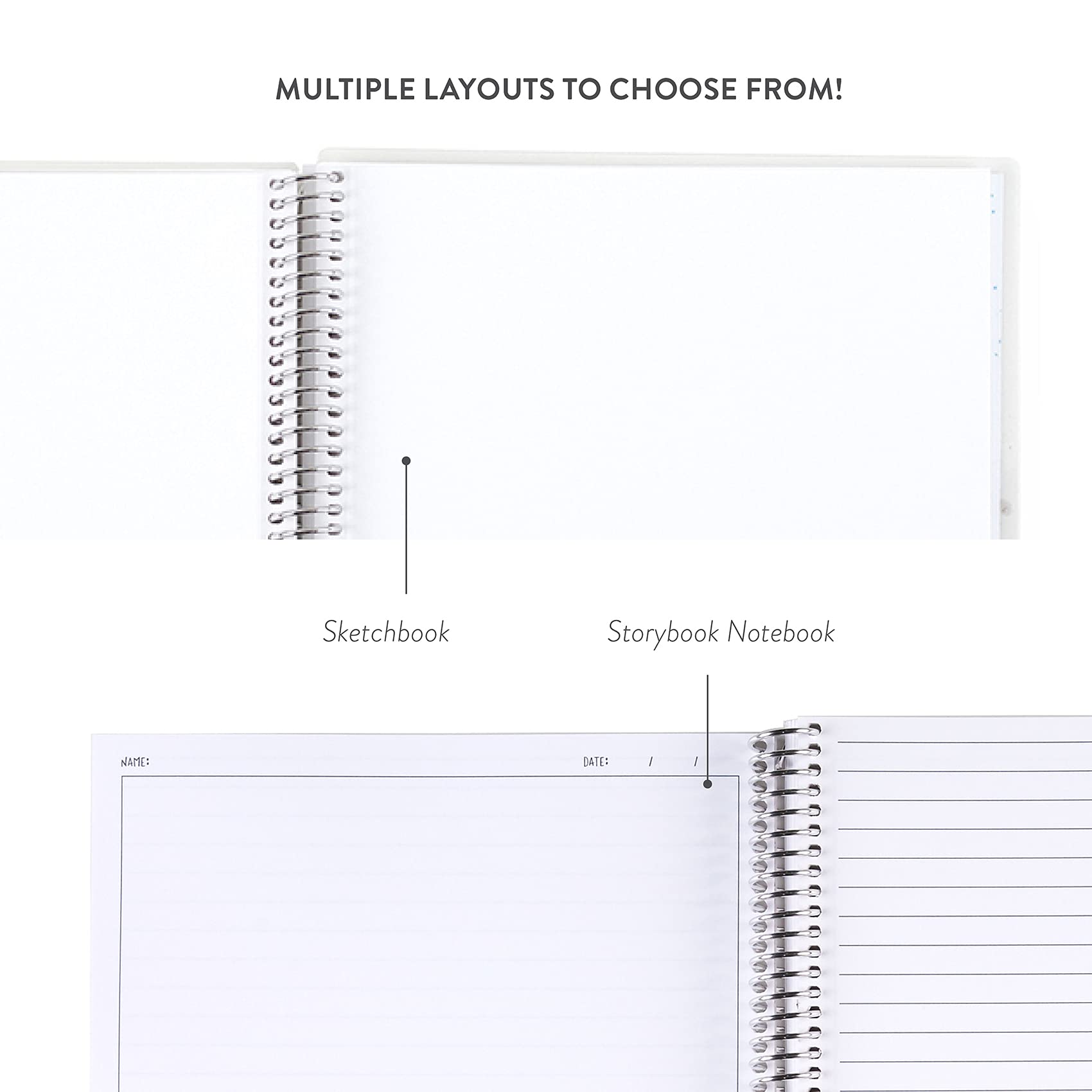 8.5" x 11" Hello Kitty x Erin Condren Power in Kindness Kids Story Notebook . Spiral Coiled Notebook with Wide Ruled Lines and Blank Sections for Drawing. Hello Kitty Sticker Sheet Included.