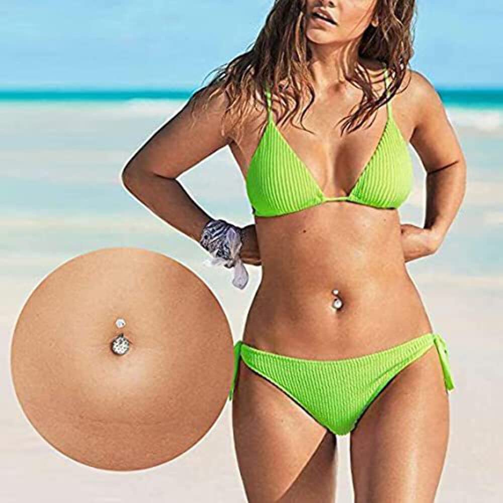 5 PCS 14G Stainless Steel Belly Button Rings for Women Girls, YEELONG 5 Style Silver Navel Piercing Body Piercing Jewelry