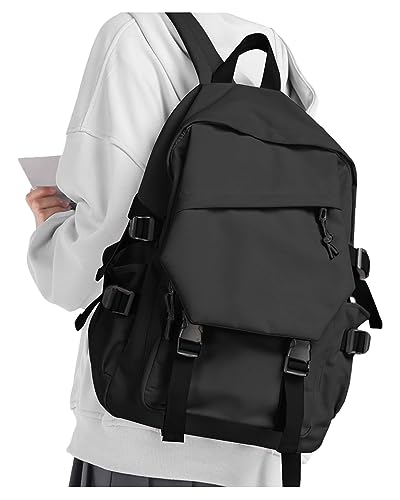 Black Laptop Backpack For Women Men 14 Inch Waterproof College Backpack With Laptop Compartment Aesthetic Backpack Small Backpack Purse For Women Anti Theft Cute Backpack Lightweight Work Backpack