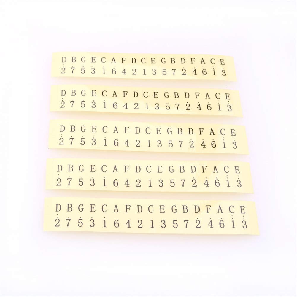 5 Pcs 17-Key Kalimba Thumb Piano Note Sticker Transparent Removable Sticker For Beginner Instrument Training Note 5PCS