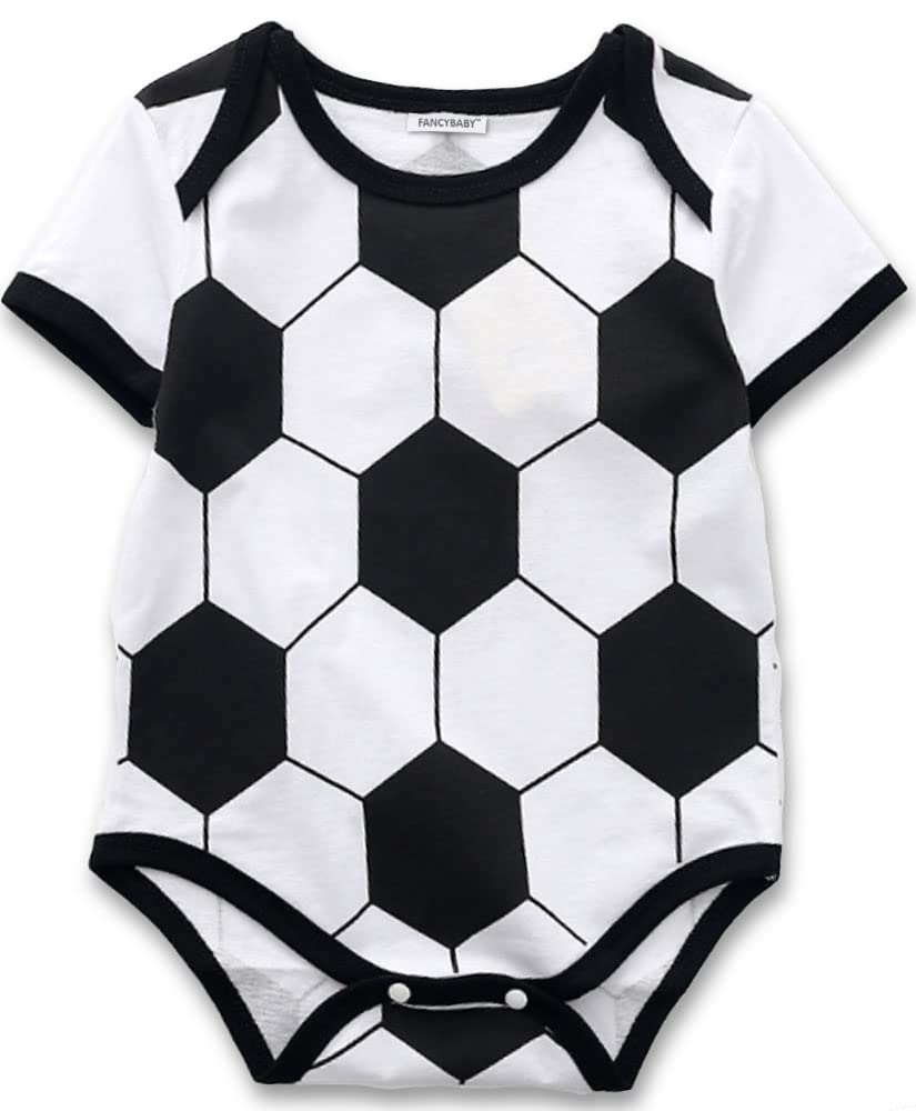 FANCYBABY Baby Toddler Referee Baseball Romper Shirt Outfit (3 - 6 Months, Soccer II)