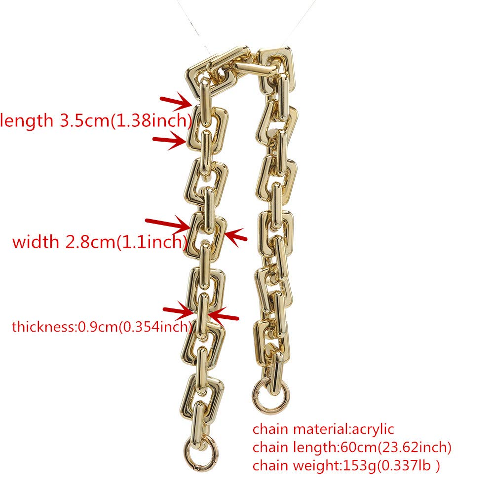Chunky Bag Chain For Dumpling Bag Cloud Bag ((1pc)#2Acrylic-silver-60cm)