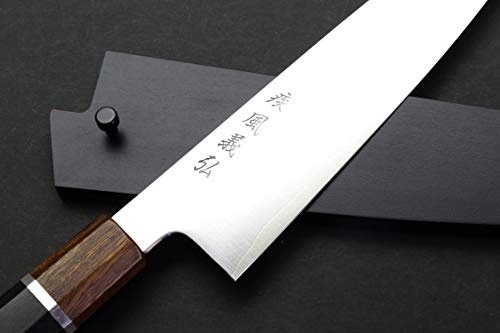 Yoshihiro TM-Hayate ZDP189 Super High Carbon Stainless Steel Gyuto Knife Octagonal Ebony Wood Handle with Sterling Silver Ring (10.5'' (270mm))